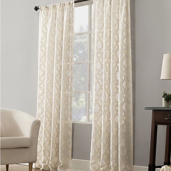 Accents | Suite 918 Yvette Trellis Jacquard Sheer Rod Pocket Curtain ...